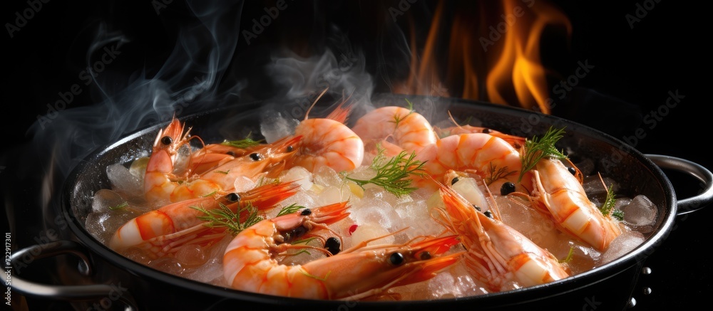 fresh shrimps prawns boiling king prawn blue leg shrimp a ton of shrimp ...