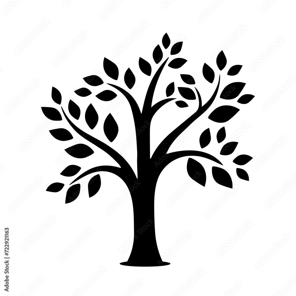 Cute tree, black tree of life icon, tree logo Stock Vector | Adobe Stock