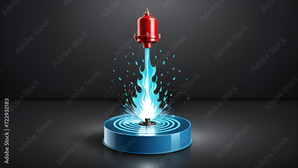 fire sprinkler. Fire Sprinkler spraying. red water pipe System ...