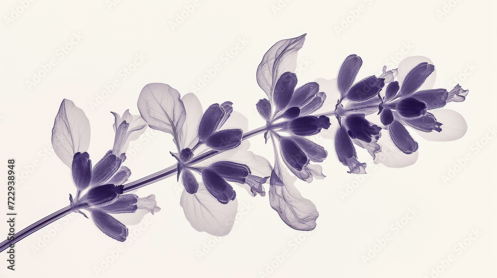 Aesthetic botanical x-ray of lavender. Harmonious forms. Minimalism ...