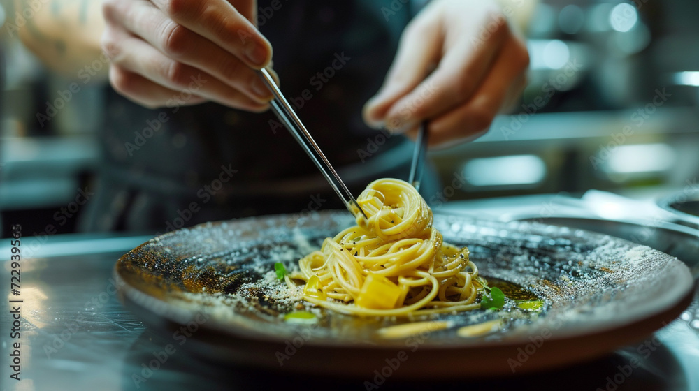 100 grams of spaghetti, intertwined with mozzarella and spices ...