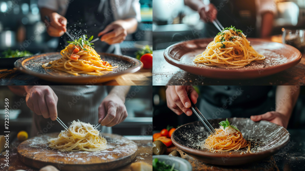 100 grams of spaghetti, intertwined with mozzarella and spices ...