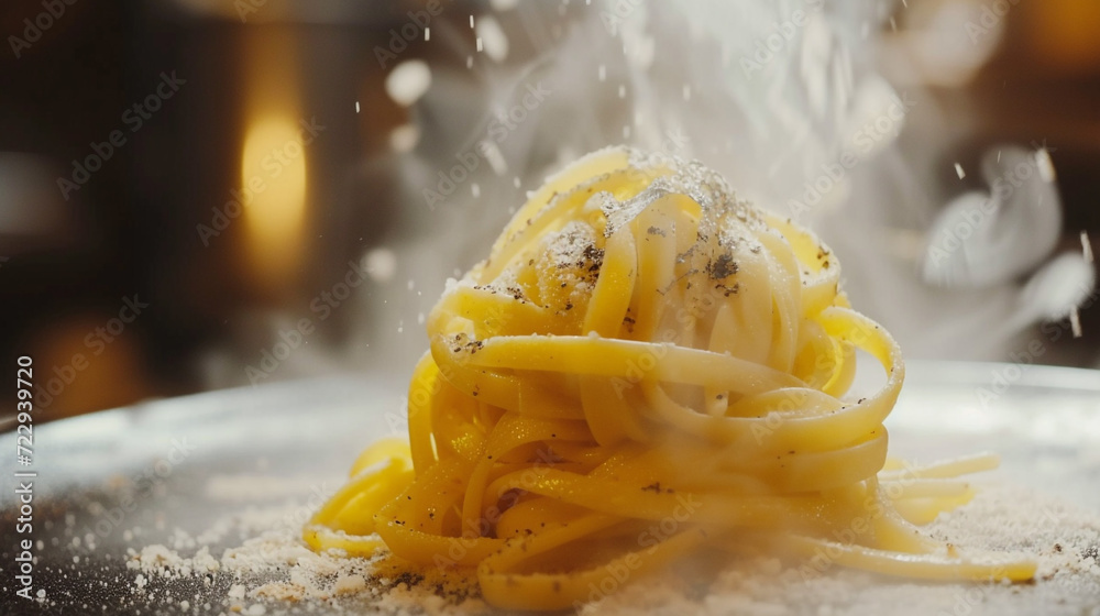 100 grams of spaghetti, intertwined with mozzarella and spices ...