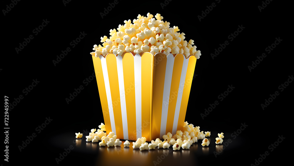 popcorn in a box. popcorn icon. cinema interval popcorn. isolated on a ...