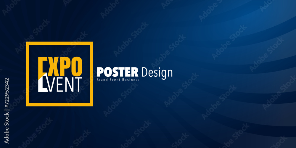 Abstract colorful exhibition poster design template with wavy lines ...