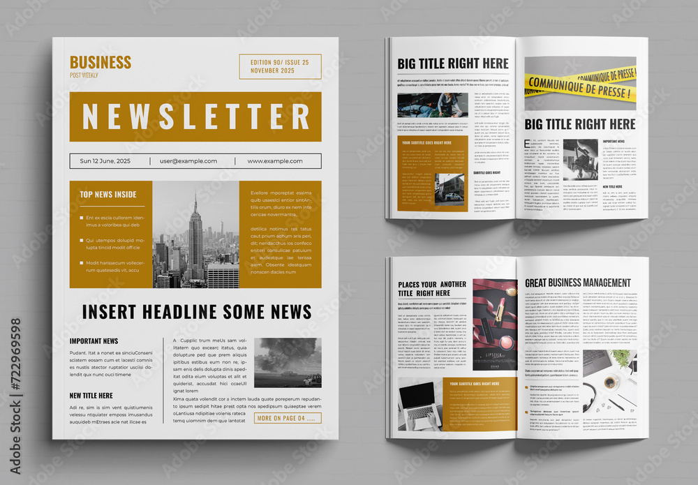 News Letter Template Design Stock Template | Adobe Stock
