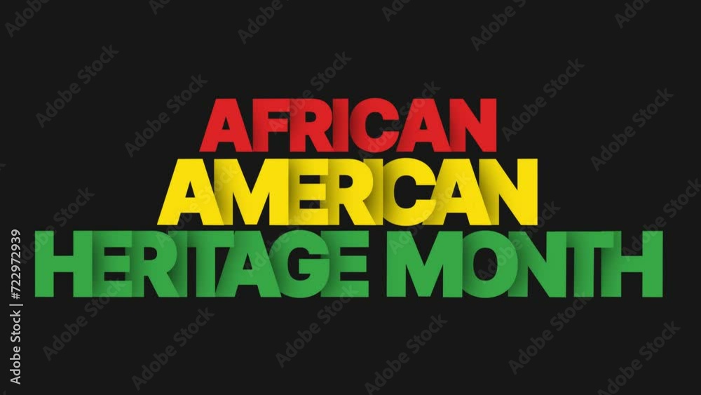 African American Heritage Month animation on black background for black ...