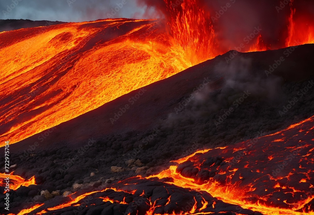 Lava texture fire background rock volcano magma molten hell hot flow ...