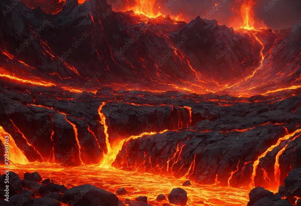 Lava texture fire background rock volcano magma molten hell hot flow ...