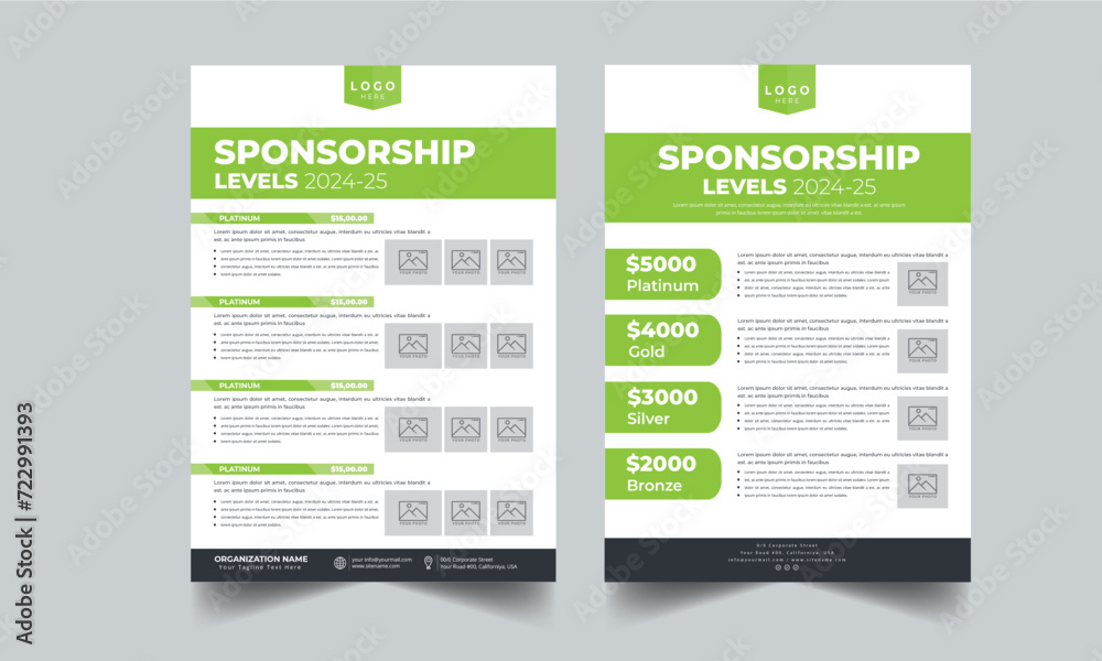 Sponsorship Levels design layout template with 2 Style design Stock ...