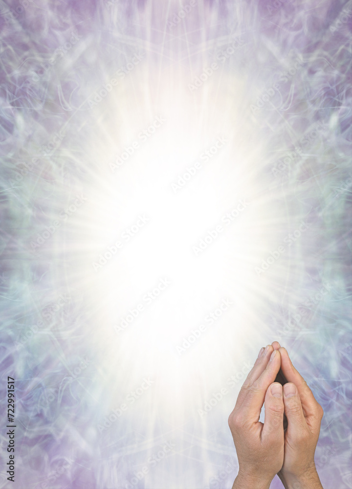 Prayer Meeting Religious Announcement Memo template - male hands in ...