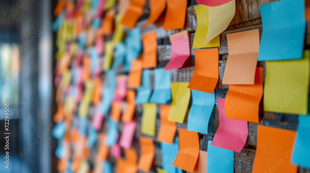 A board filled with post-it notes of thanks and recognition from peers ...