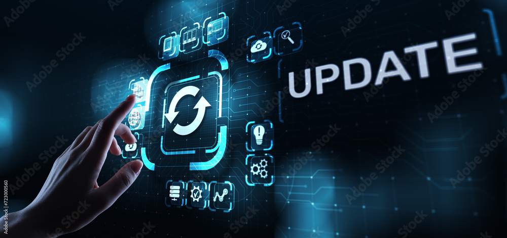 Update System Upgrade Software version technology concept on virtual ...