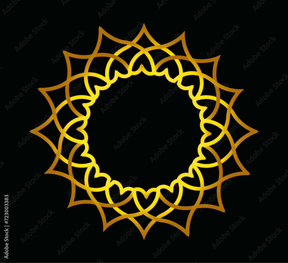 New Islamic frame for Ramadan. Golden circle border frame vector ...