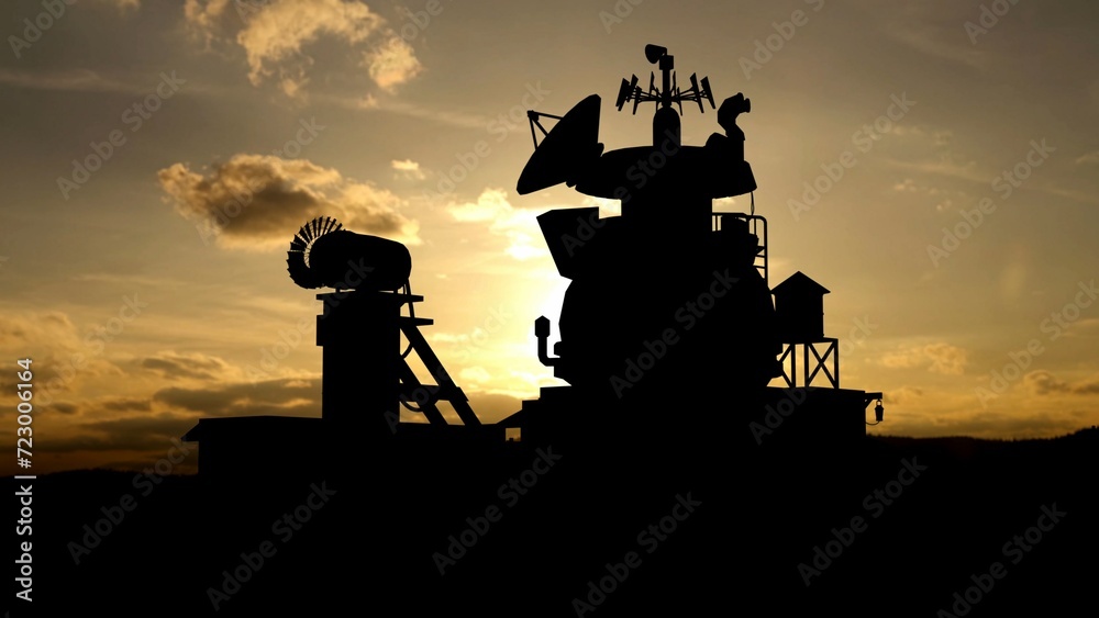 Radar system with antenna stations on the roof of data center over ...
