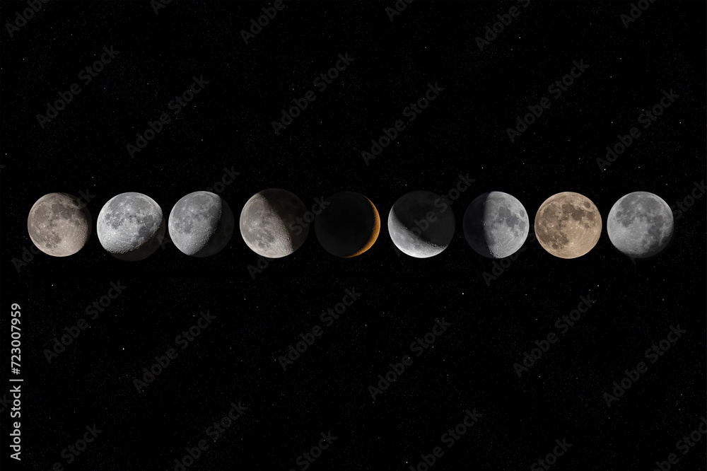 Different moon phases of the October moon 2023 over Ottawa, Canada ...