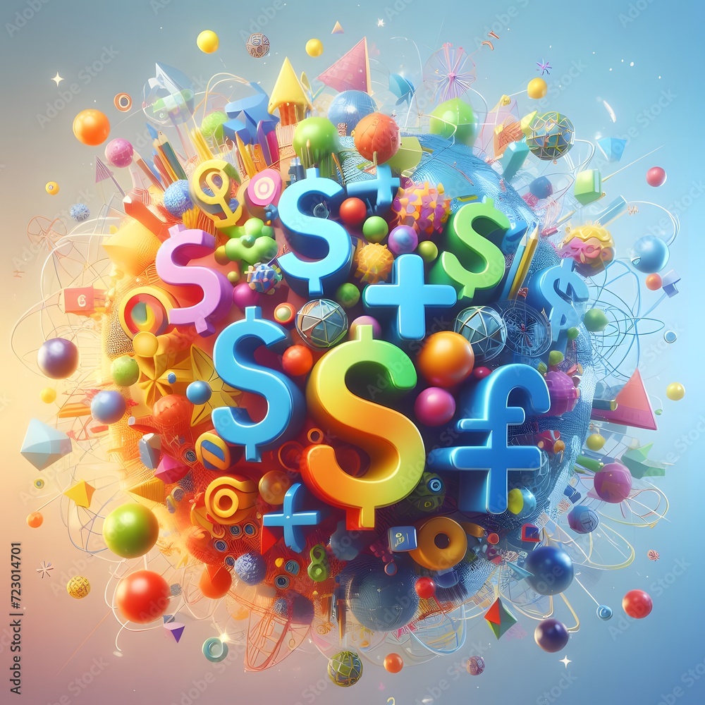 flat logo of Vector Mathematics 3d background illustration logo Stock ...