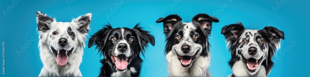 A diverse group of dogs from different breeds standing next to each ...