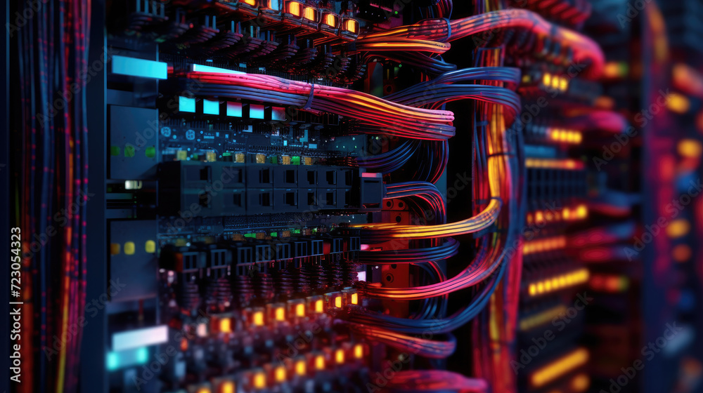 Complex networking cabling in server racks Stock Illustration | Adobe Stock