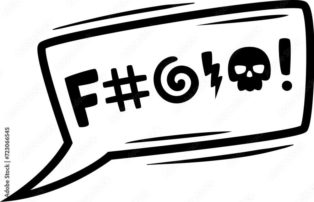 Comic swear speech bubble, hate angry talk, aggressive expletive curse ...