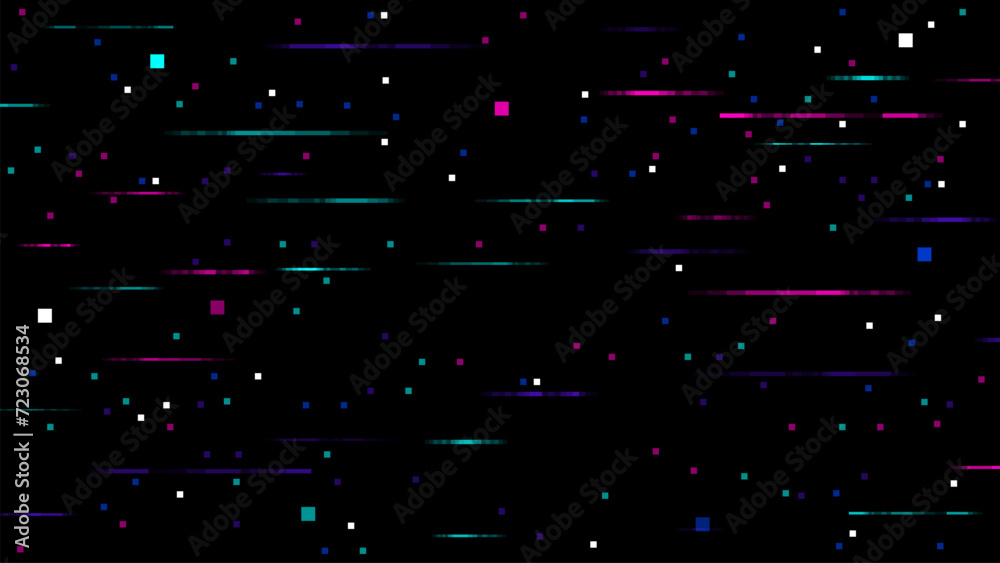 Game pixel glitch effect background, display screen. Vector noise ...