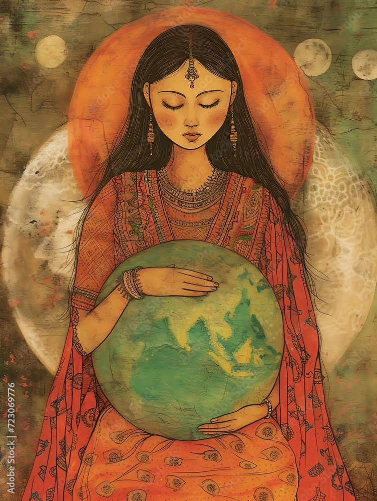 Mother earth concept art, Earth Day background poster design, wallpaper ...