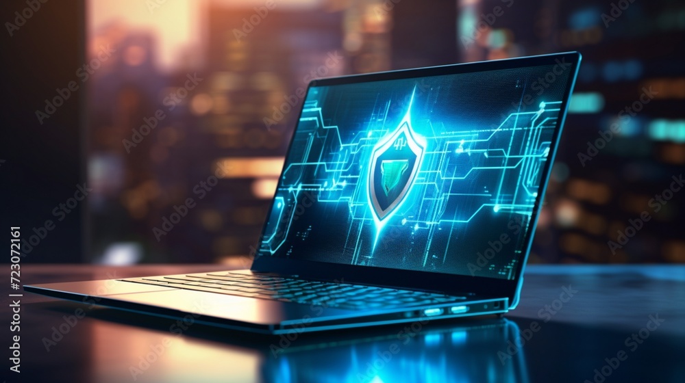 Futuristic interpretation of a secure cyber security service concept on ...