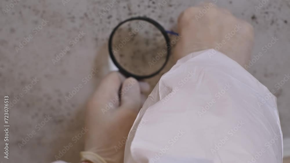 mold cleaning, moldy bathroom and a man in a professional protective ...
