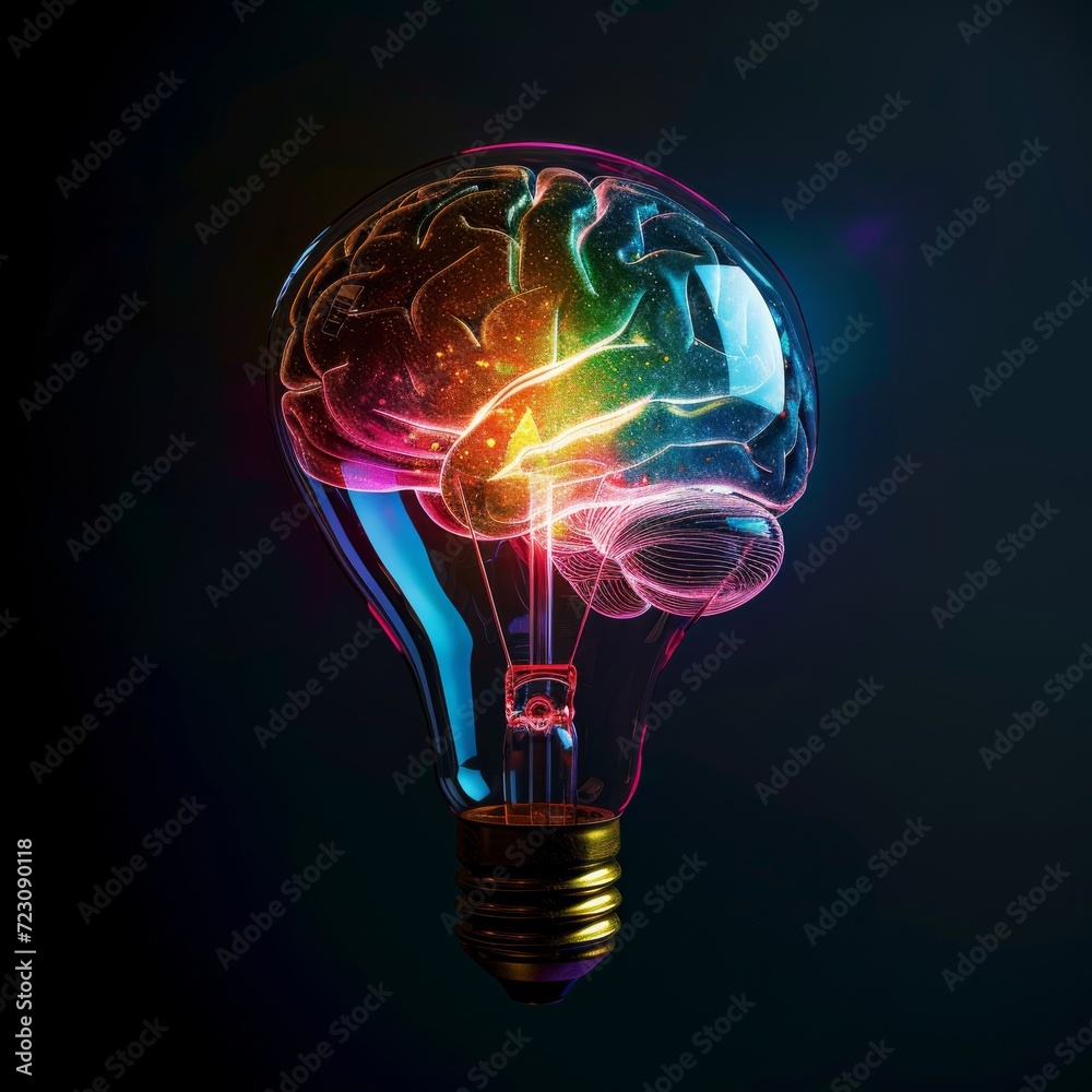 A photorealistic image of a lightbulb seamlessly merging with a ...