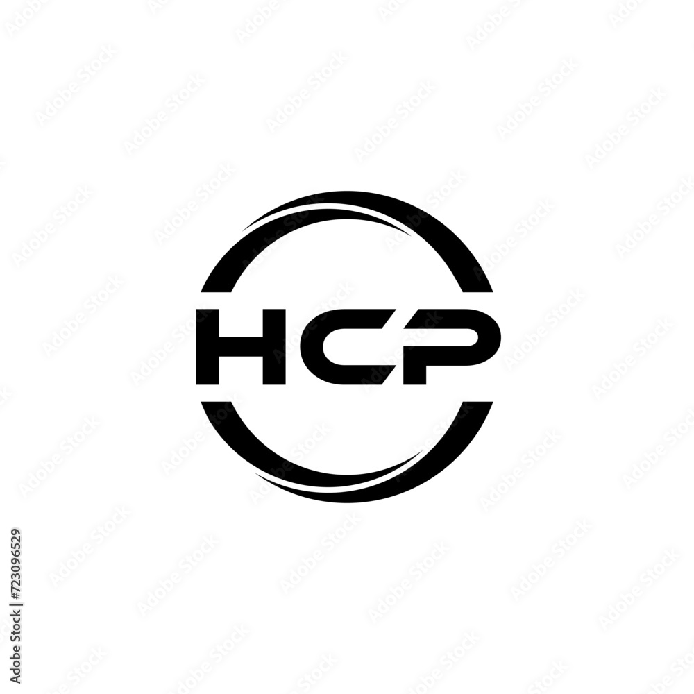 HCP letter logo design with white background in illustrator, cube logo ...