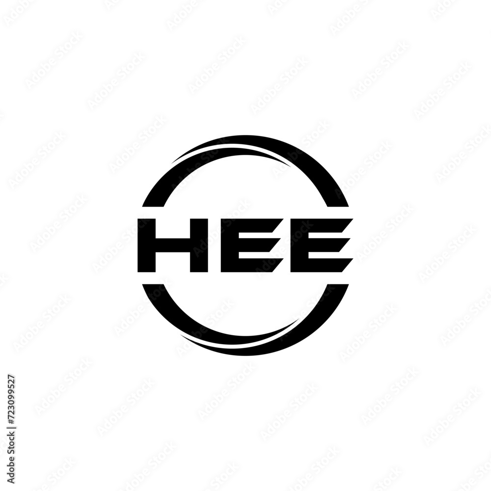 HEE letter logo design with white background in illustrator, cube logo ...
