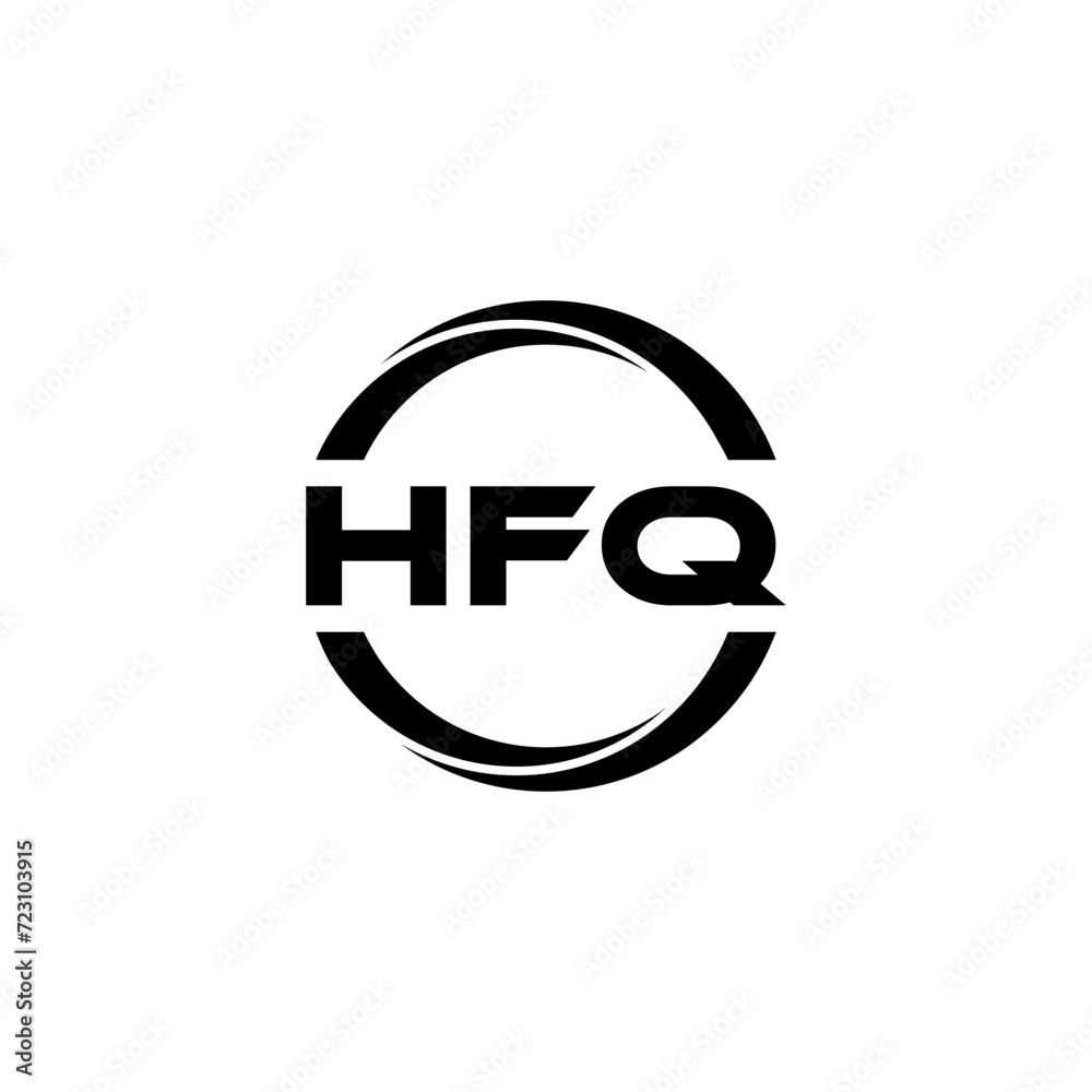 HFQ letter logo design with white background in illustrator, cube logo ...