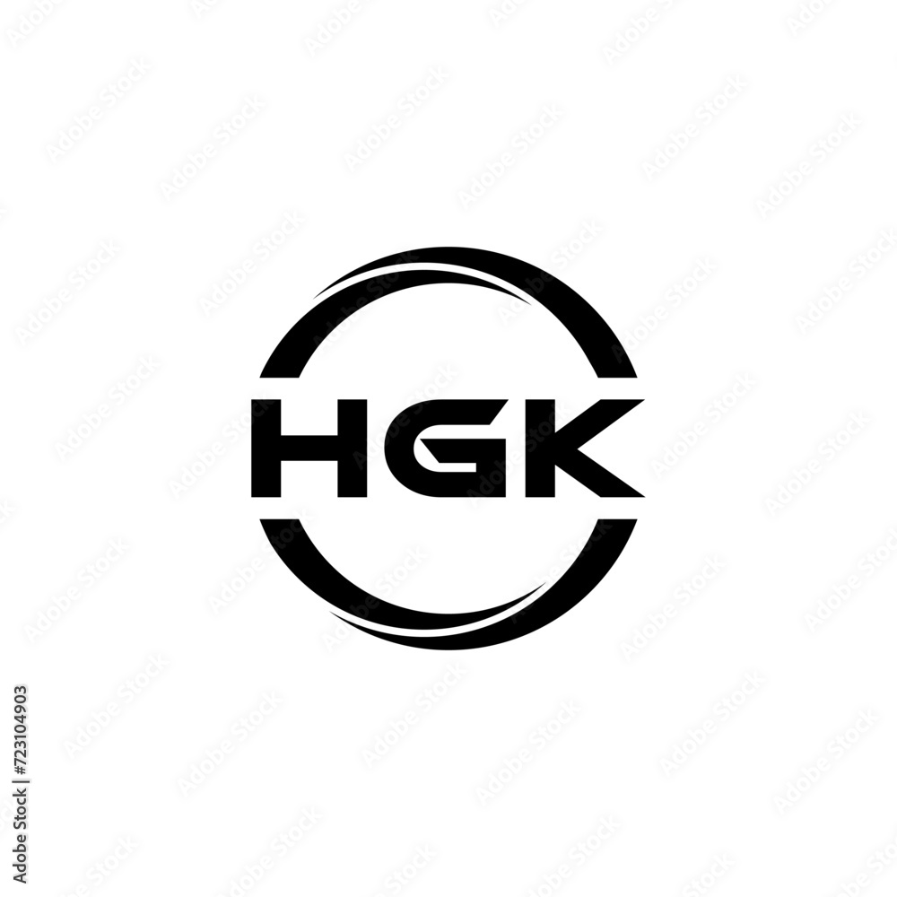 HGK letter logo design with white background in illustrator, cube logo ...