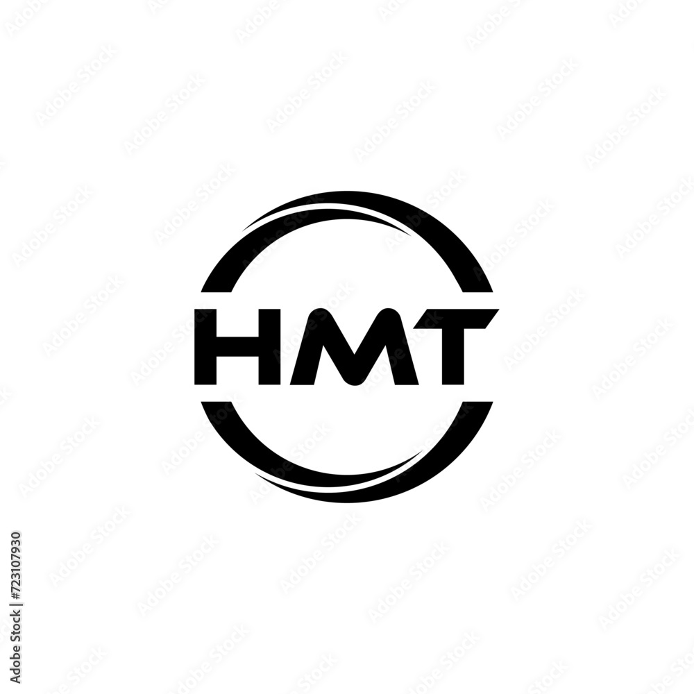 HMT letter logo design with white background in illustrator, cube logo ...