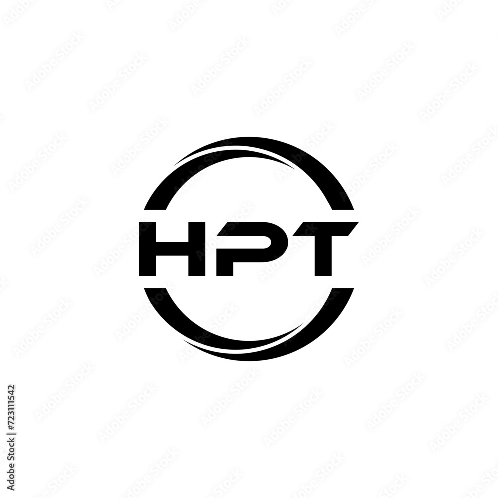 HPT letter logo design with white background in illustrator, cube logo ...