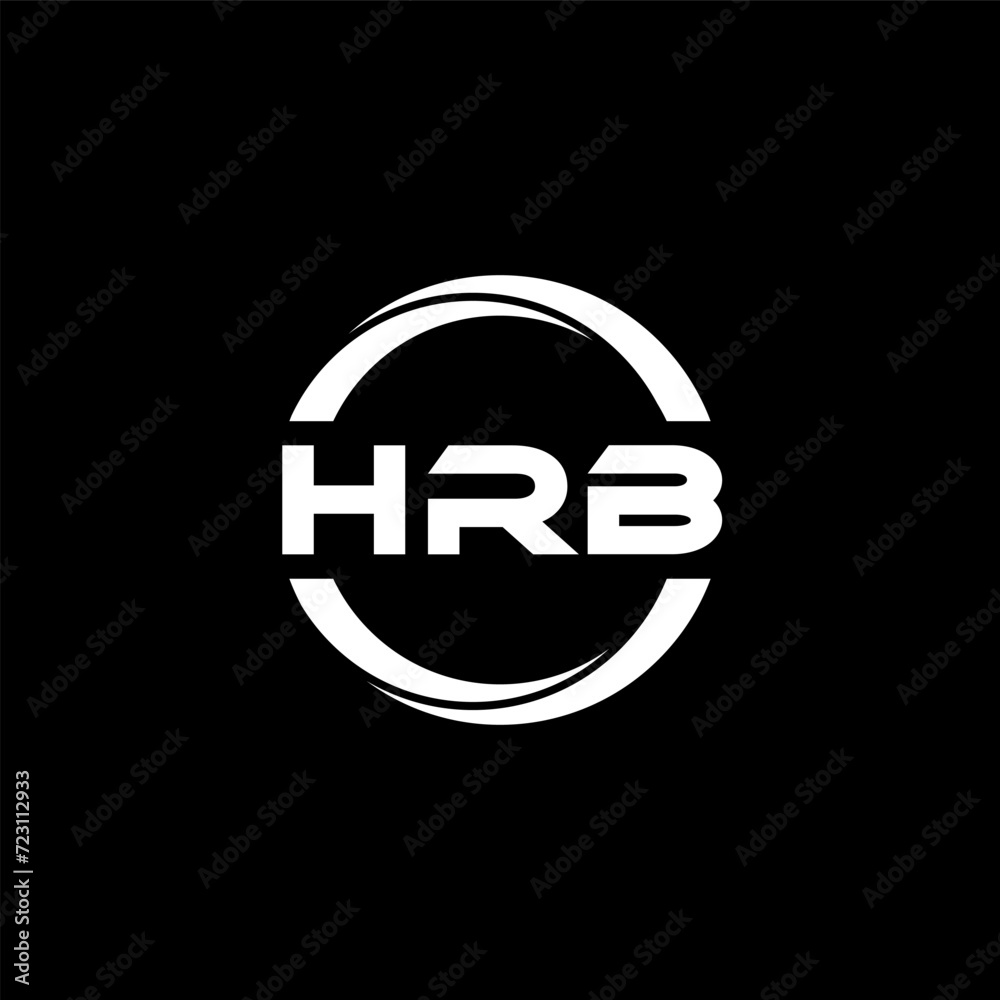 HRB letter logo design with black background in illustrator, cube logo ...