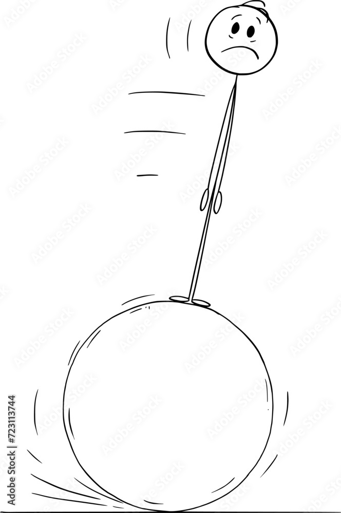 Person and Uncertainty, Unstable Situation, Vector Cartoon Stick Figure ... Person and Uncertainty, Unstable Situation, Vector Cartoon Stick Figure ...