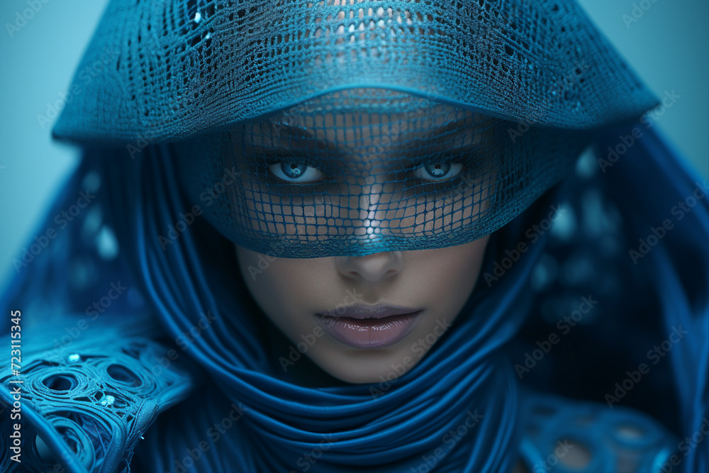 Ai Generated Image Of Futuristic Personage Human Face Robot Cyborg