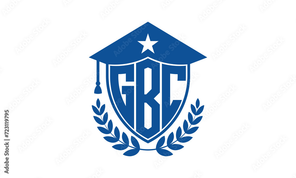 GBC three letter iconic academic logo design vector template. monogram ...