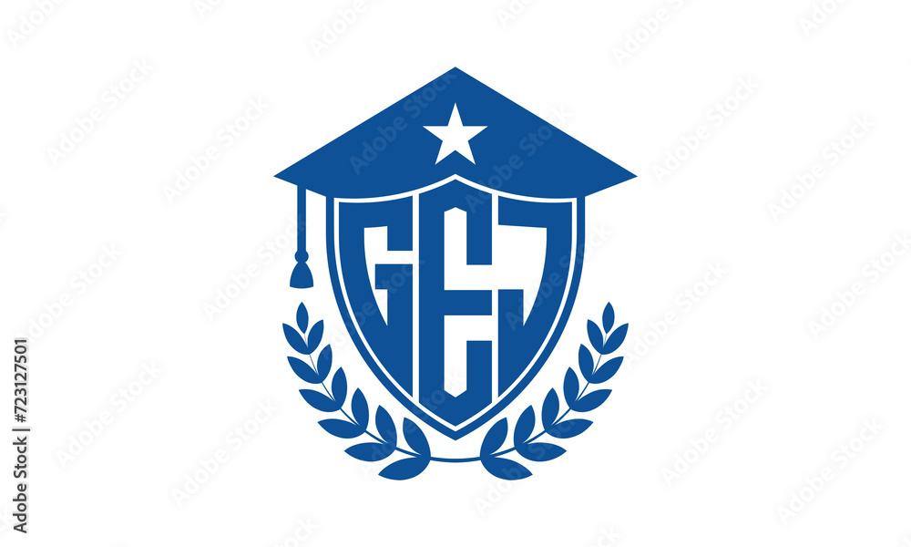 Vetor de GEJ three letter iconic academic logo design vector template ...