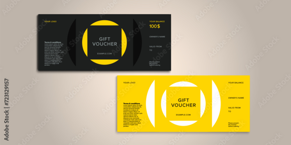 Vecteur Stock Abstract gift voucher card template. Modern discount ...