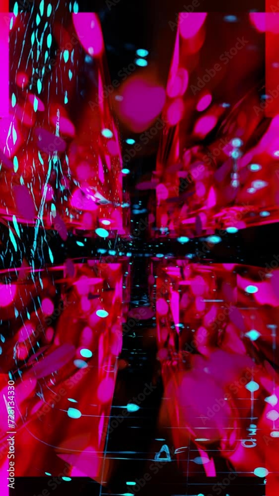 Vidéo Stock Vertical VJ loop abstract background. Flying through space ...