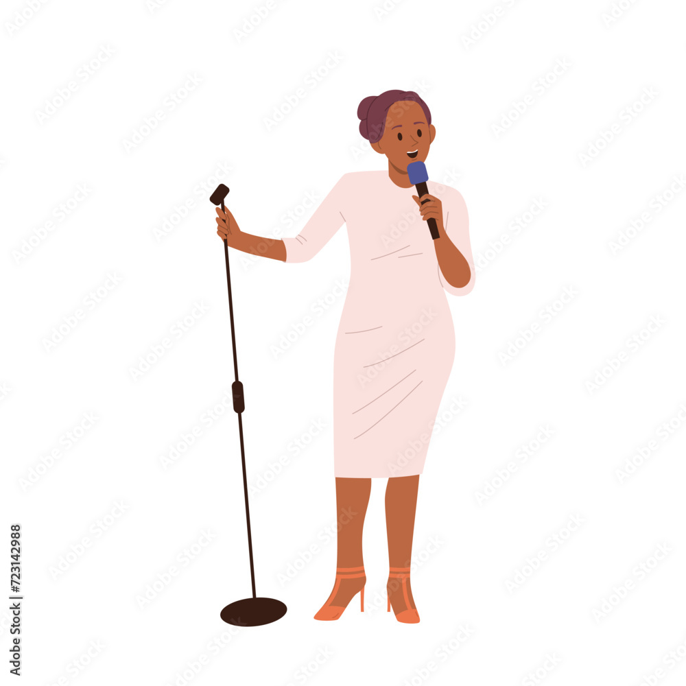 Woman comedian actress cartoon character entertaining with humor ...