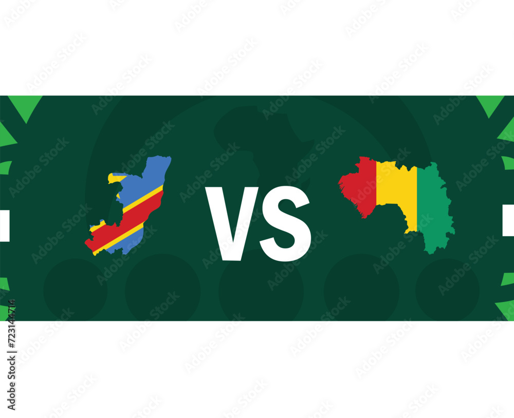 Dr Congo And Guinea Match Map Flags African Nations 2023 Emblems Teams ...