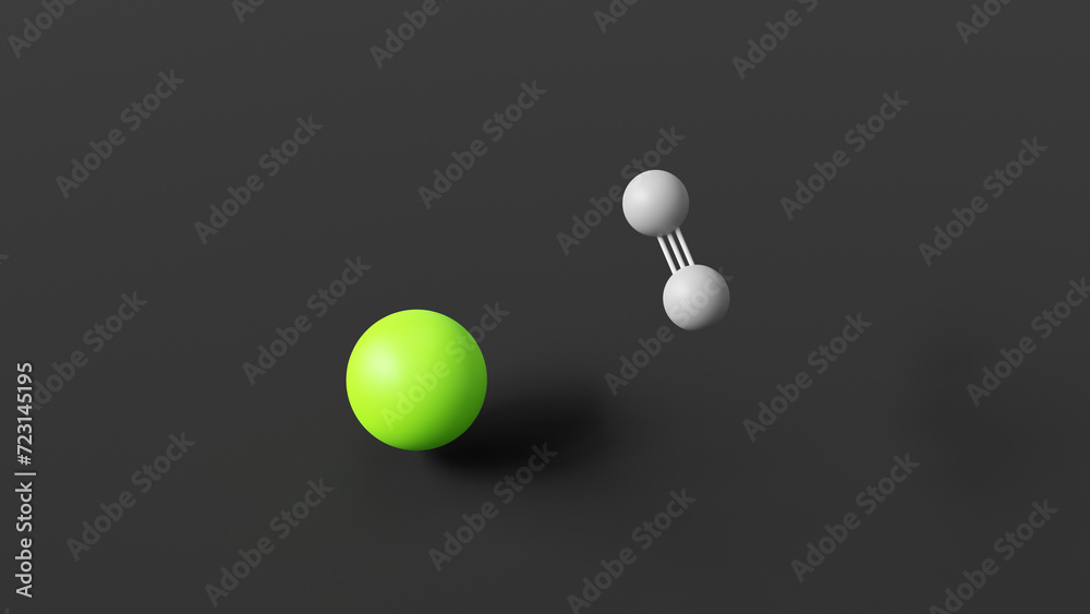 calcium carbide molecular structure, calcium acetylide, ball and stick ...
