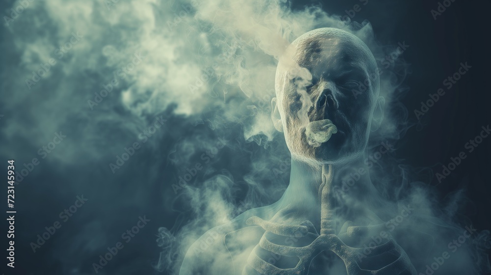 Body transforming into smoke, symbolizing the effects of poor air ...