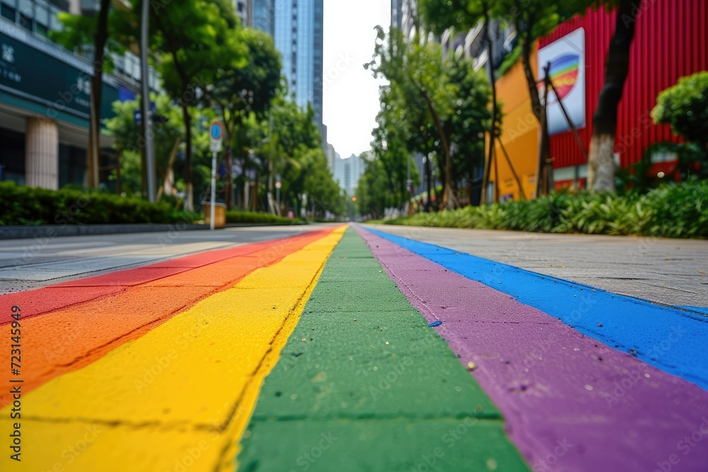 Vibrant urban scene reflecting diversity and inclusivity. Celebrating ...