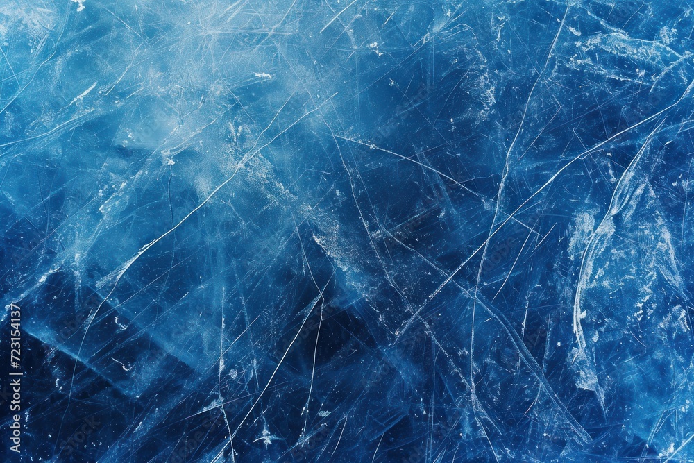 Skating and hockey marks on a icy blue texture background Stock Photo ...