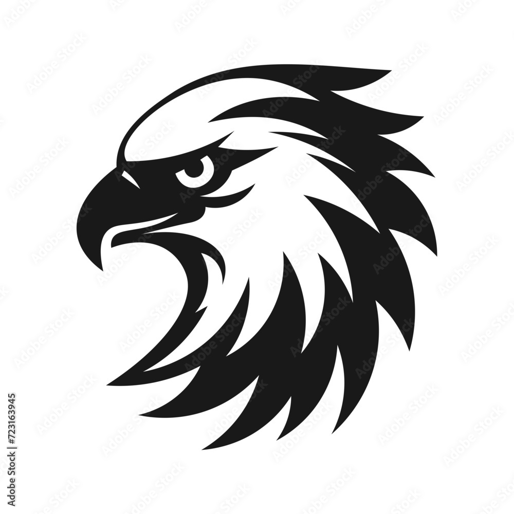 Hawk icon vector emblem symbol. Head icon design isolated on a ...