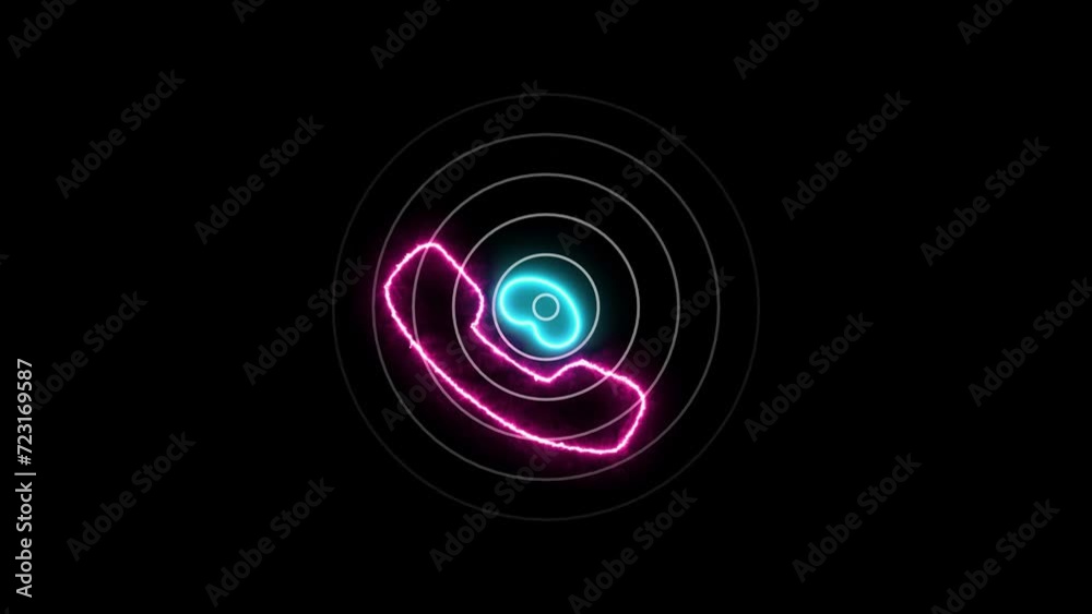 phone call animated icon, Animated neon icon of phone. Symbol of ...